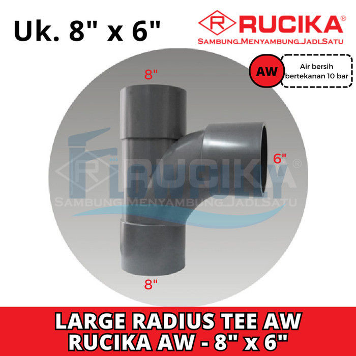 LARGE RADIUS TEE AW 8 x 6 inch RUCIKA PVC TY 90 derajat TEE WAY ...