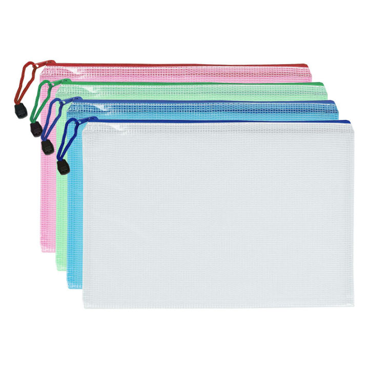 【Ready Stock】4Pcs Mesh Bag With Zipper For Documents, Paper, Cosmetics ...