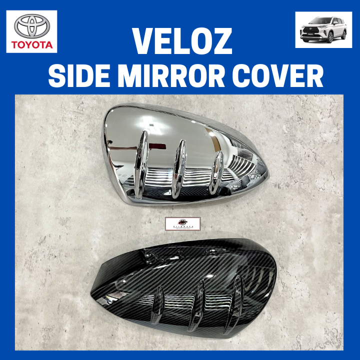 TOYOTA VELOZ, AVANZA, RUSH Side Mirror Cover 2pcs Carbon Fiber Chrome ...