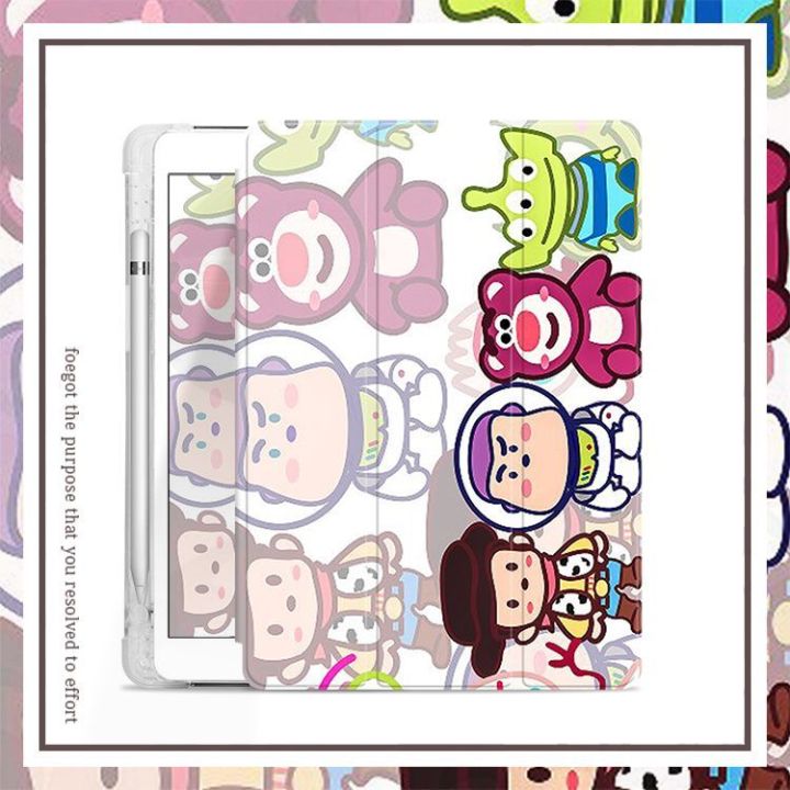 IPad Air 5th 4th 3rd 2nd 1st Generation Case with Pencil Holder Cartoon ...