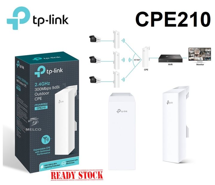 TP-Link Outdoor Access Point 2.4GHz 300Mbps 9dBi AP Repeater CPE210 up ...