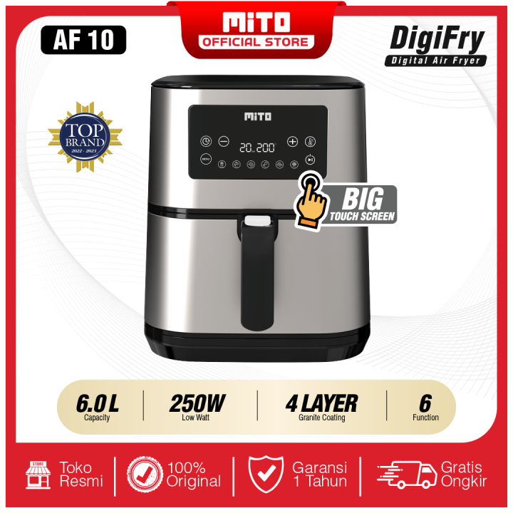 MITO Grande Air Fryer DigiFry AF10 Touch Screen Low Watt Mesin ...