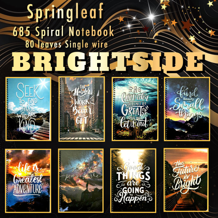 Springleaf Brightside 685 Spiral notebook 80 leaves single-loop wire ...