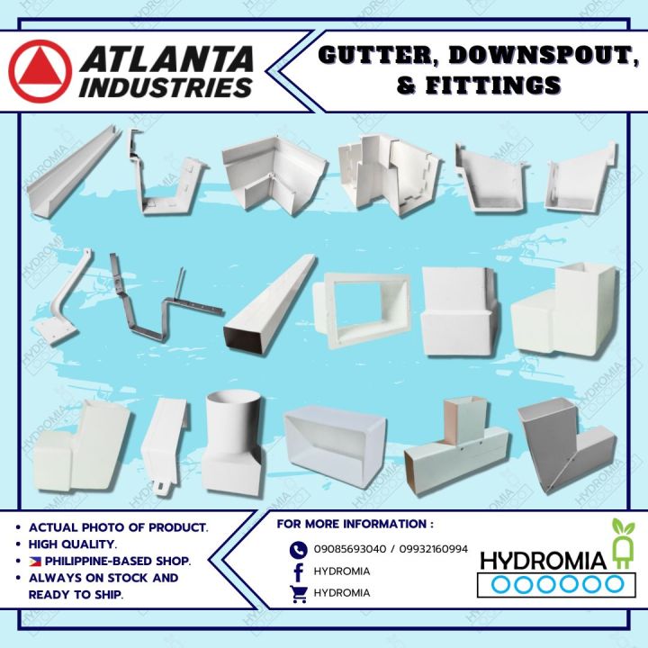 ATLANTA DURACON PVC GUTTER 12" AND DOWNSPOUT 2.5X4 8FT IN LENGTH ...