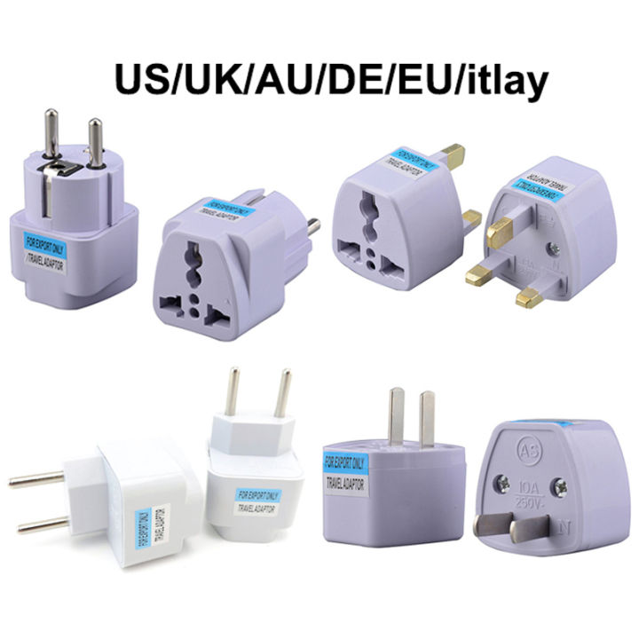 Universal Travel Adapter 2 Round Pin Socket US/UK/AU/itlay EU Plug Adapter USA To Euro Europe AC ...