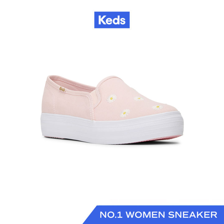 KEDS รองเท้าผ้าใบ มีส้น รุ่น TRIPLE DECKER MAGNOLIA BAKERY PINK FLOWERS ...