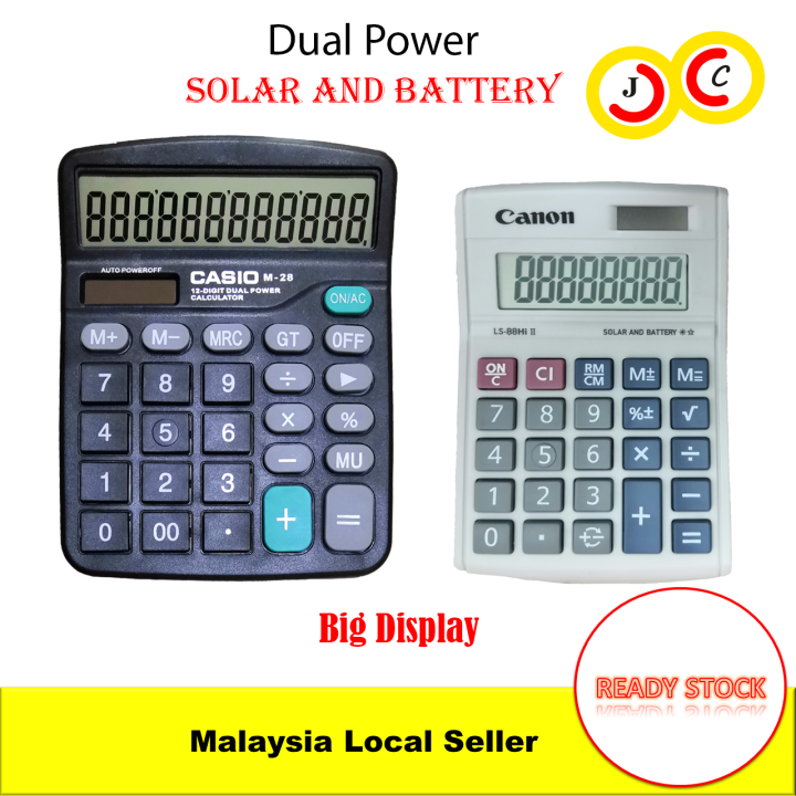 Dual Power Big Display Office Calculator Desktop Calculator Solar ...
