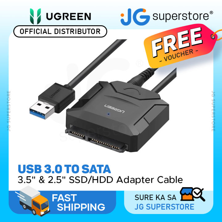 UGREEN 3.5" / 2.5" SATA to USB 3.0 Converter Adapter Cable 12V with ...