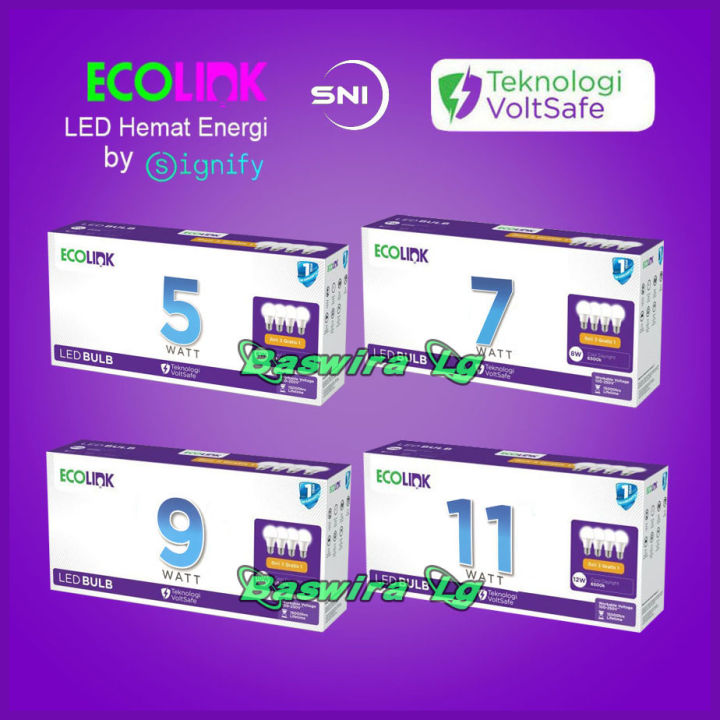 ECOLINK LED BULB MULTIPACK 5W 7W 9W 11W 12W PUTIH PAKET BELI 3 GRATIS 1 ...
