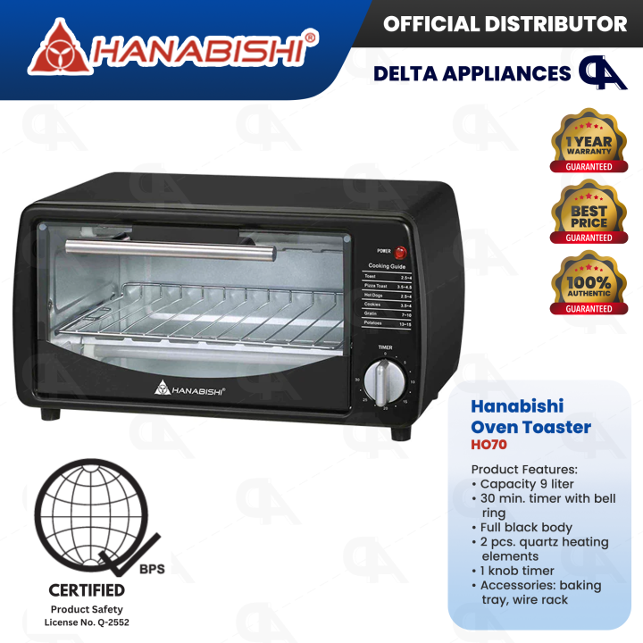 Hanabishi Oven Toaster 9L w/ Aluminum Tray Original 1 Year Warranty HO ...