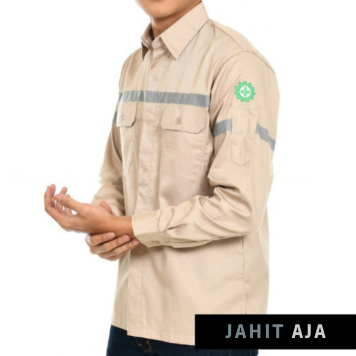 Baju Wearpack Krem Kemeja Safety Krem Kerja Lapangan Seragam Proyek ...