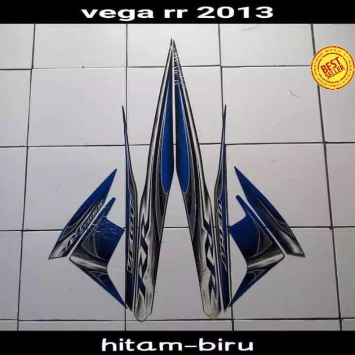 Striping sticker lis body yamaha vega rr 2013 2014 hitam biru bodi ...