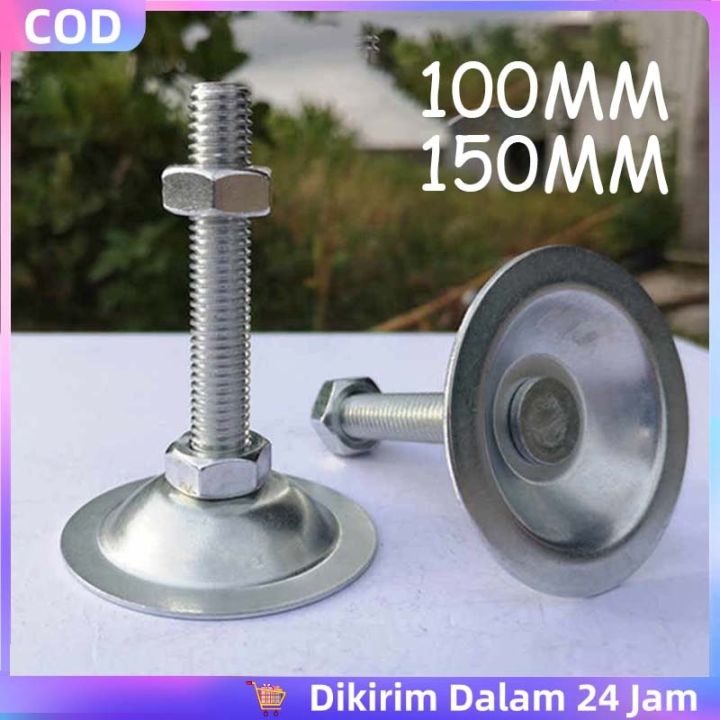 2pcs Adjustable Table Foot M12 x 150 - Kaki Meja Galvanis - Bahan Baja ...