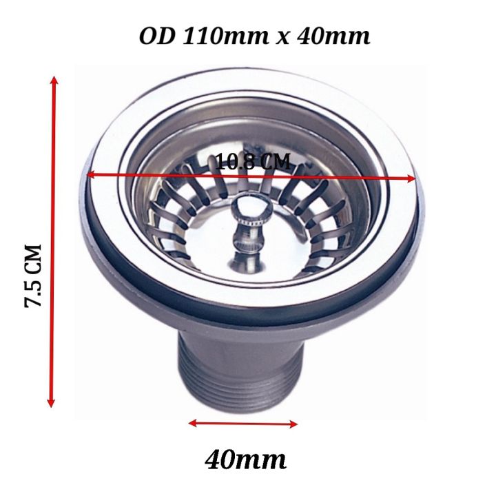 Kitchen Sink Waste Basin Bowl Waste Basket Strainer Basin Stainless ...