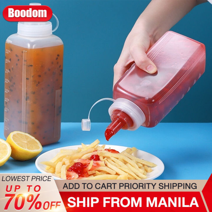 800ml Large Caliber Squeeze Bottle Square Squeeze Condiment Bottles ...