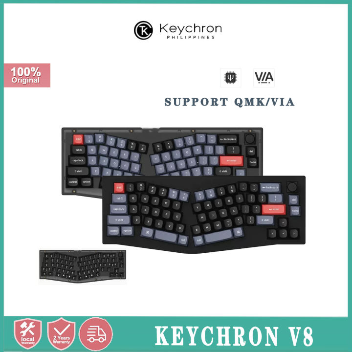 Keychron V8 QMK/VIA Wired 65% Alice Custom Mechanical Keyboard Knob ...