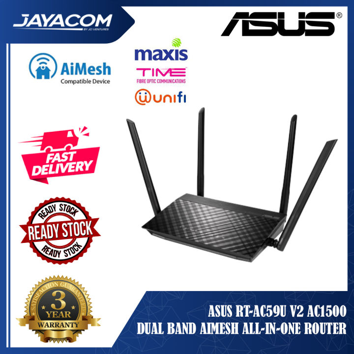 Asus RT-AC59U V2 AC1500 Dual Band Aimesh All-In-One Router | Lazada