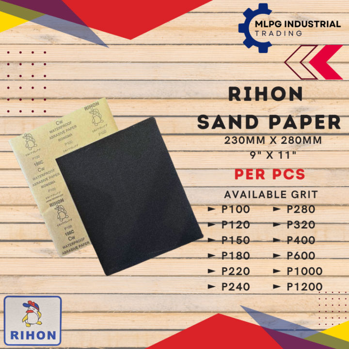 Authentic RIHON Waterproof Abrasive Sanding Paper GRIT (P100 - P1200 ...