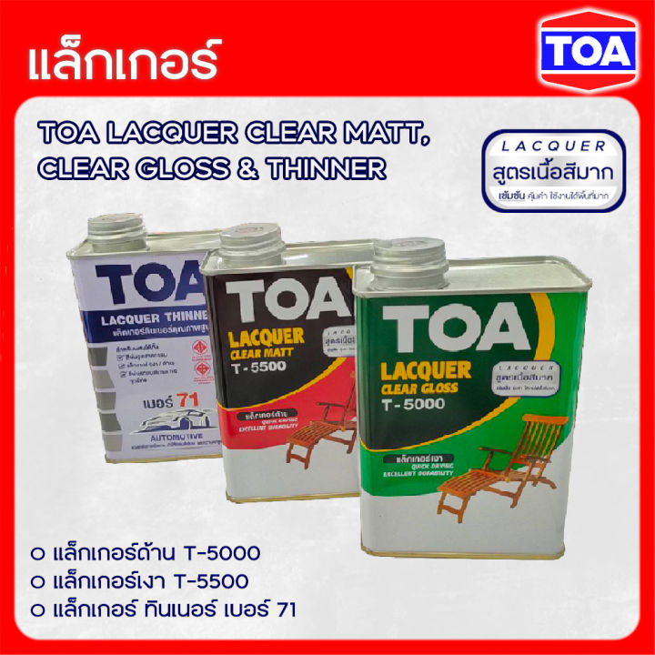 TOA แล็กเกอร์เงา แล็กเกอร์ด้าน และ แล็กเกอร์ทินเนอร์ ขนาด 0.946 ลิตร ( T-5500, T-5000, No.71 ...