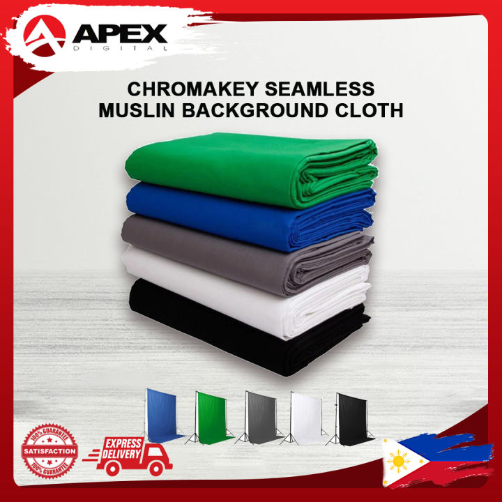 APEX 3x6 CHROMAKEY SEAMLESS MUSLIN BACKGROUND CLOTH | Lazada PH