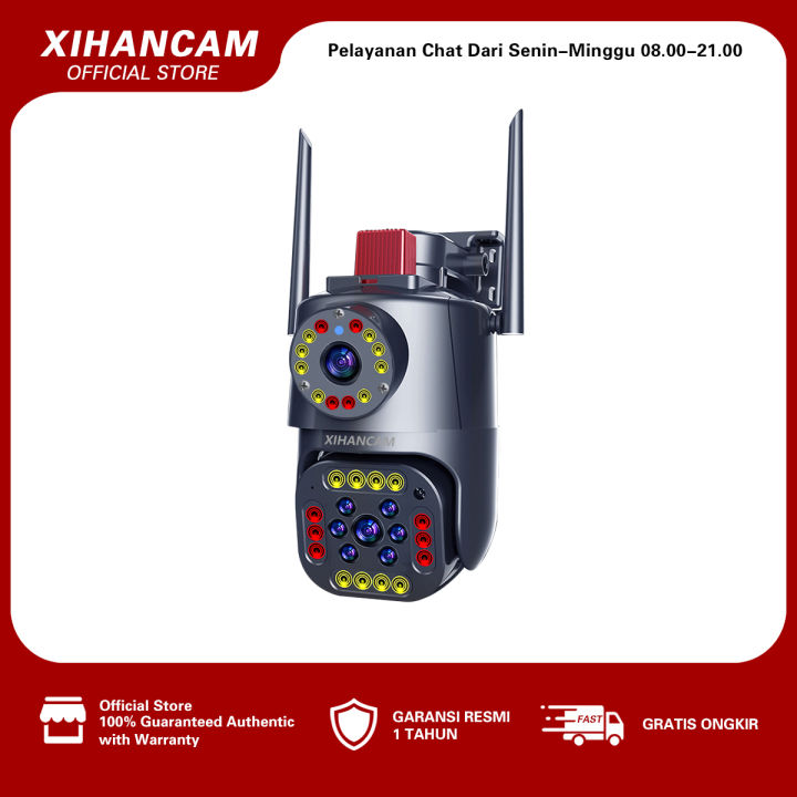 XIHANCAM 5MP Dual Lens Smart Kamera CCTV Wifi Outdoor Tahan Air PTZ IP ...