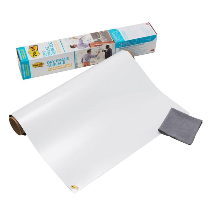 3M Post-it Dry Erase Surface (3ft x 2ft) roll - Flexible Whiteboard ...