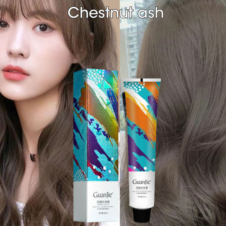 Plant Hair Dye Hazelnut Ash Brown Non-Bleaching Dye Cream Permanent ...