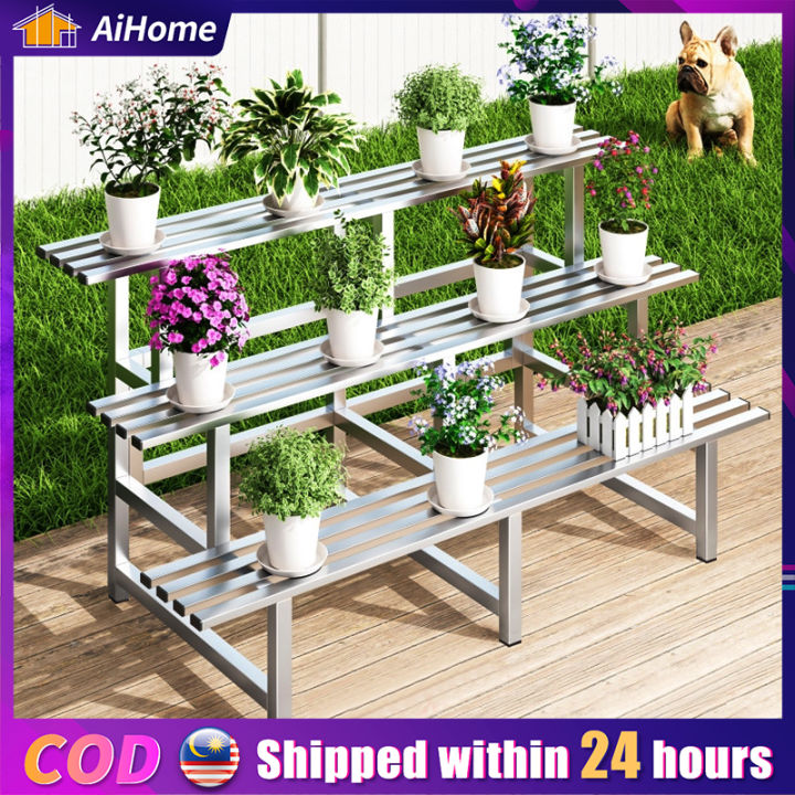 Stainless Steel Stand Flower Stand Flower Pot Stand Garden Rack Ladder ...