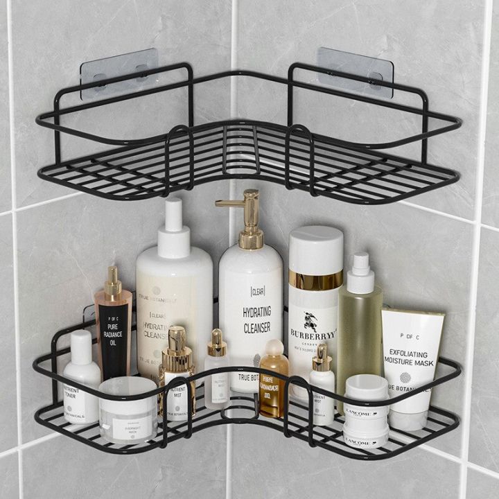 Bathroom Shelf Without Drilling Iron Shower Shelves Shampoo Storage ...