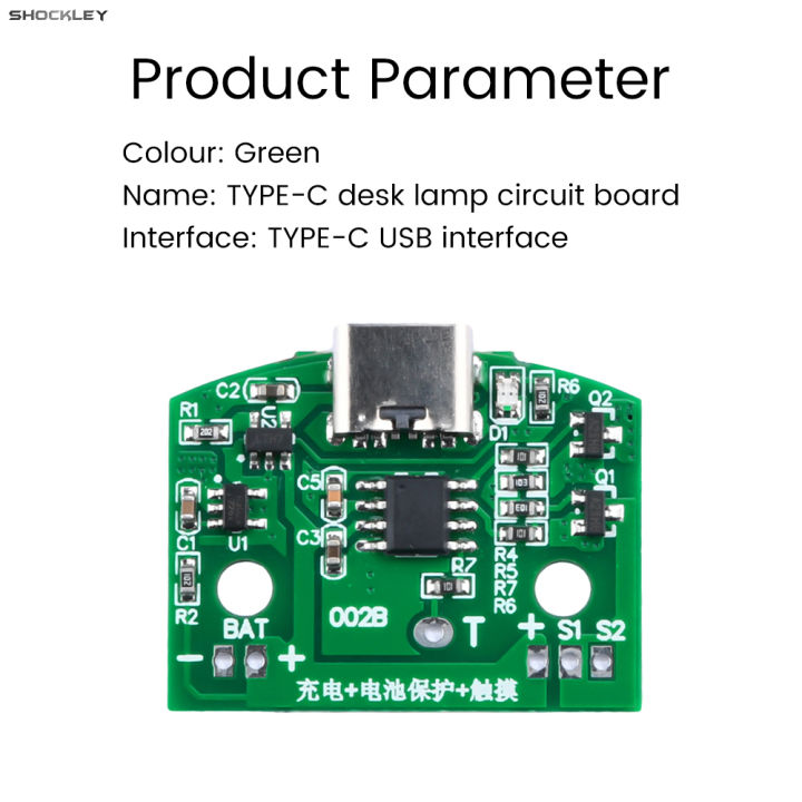 Shockley Type C Desk Lamp Circuit Board Usb Charging 3 Speed Infinitely Dimmable Led Touch Night