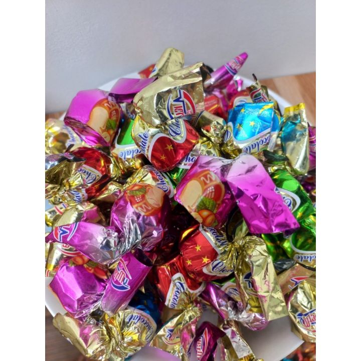 Kẹo socola mix vị siêu ngon 500g ( socola hạnh nhân, hạt dẻ, dưa hấu ...