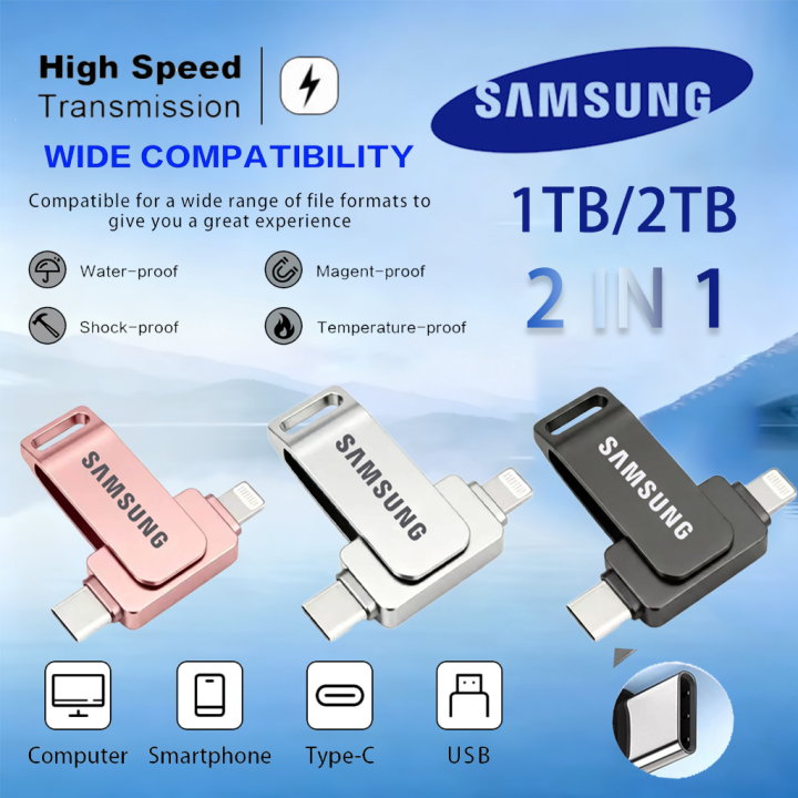 Samsung typec 2 in 1 2TB Dual Drive Flash Memory USB Memory Stick 1TB ...