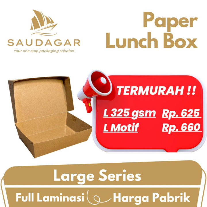 Lunch Box Paper Kraft 325 Gsm / Kotak Makan Kertas Large | Lazada Indonesia