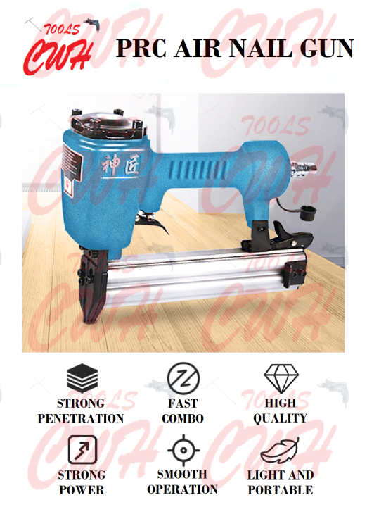 PRC PNEUMATIC AIR NAILER NAIL GUN STAPLE STAPLER PISTOL PAKU TEMBAK ANGIN F30 422J 1022J ST38 ...