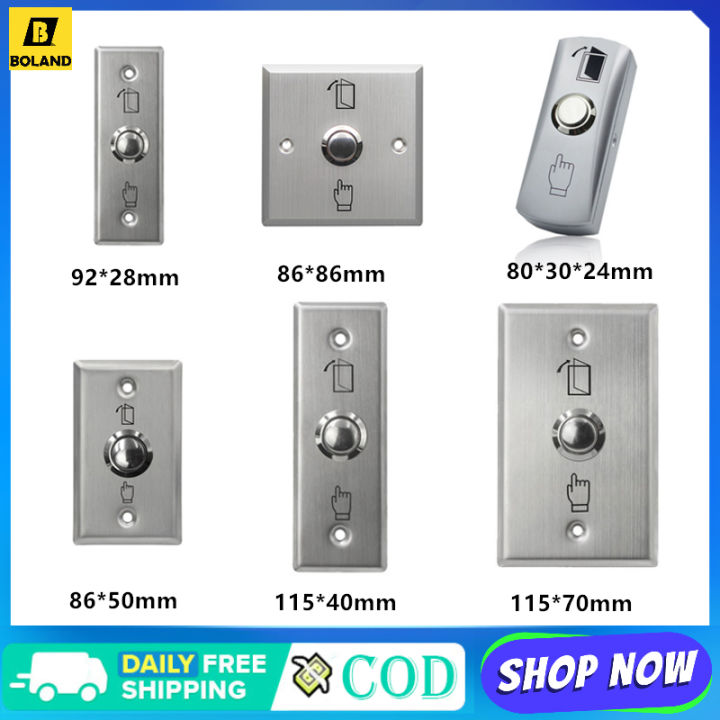 Boland Stainless Steel Exit Button Normal Open Push Switch Door Sensor ...