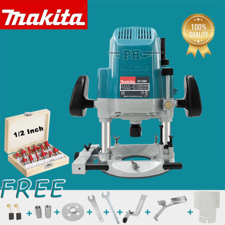 Makit a 3612BR Plunge Router 1600W Plunge Wood Router 1/2 inches ...