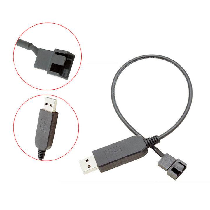 USB To 4Pin PWM 5V To 12V Boost Line USB Sleeved PC Fan Power Adapter ...