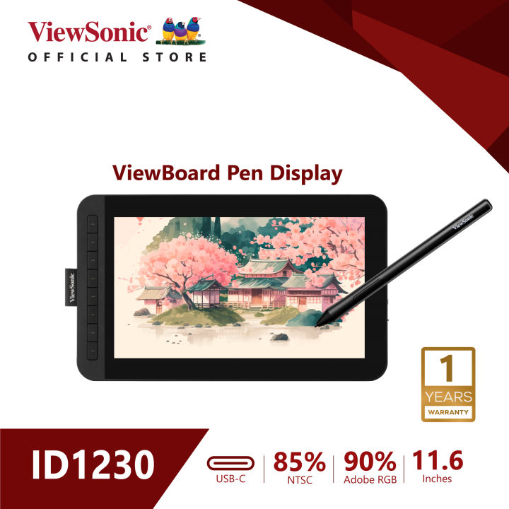 ViewSonic ID1230 Pen Display USB-C Drawing Tablet | Lazada