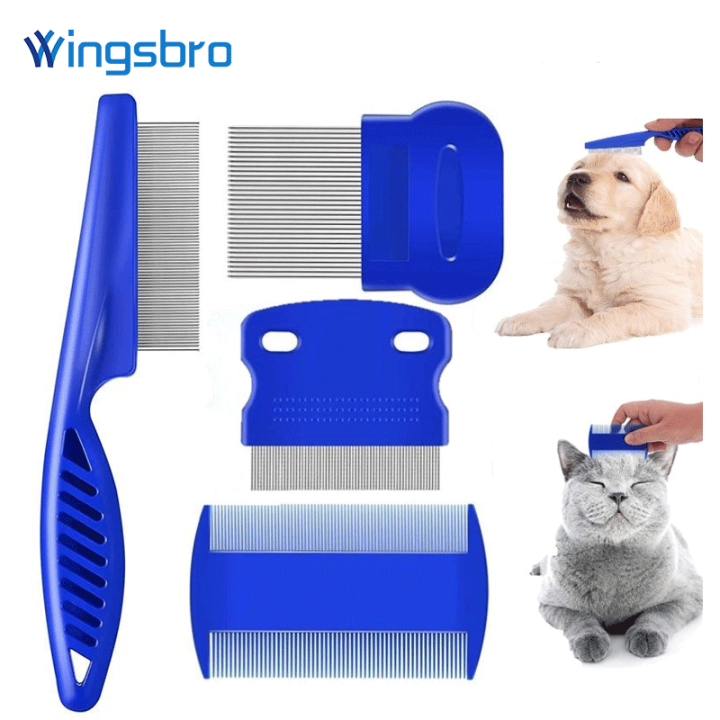 Cat Dog Flea & Lice Comb,Stainless Steel Professional Pet Hair Removal ...