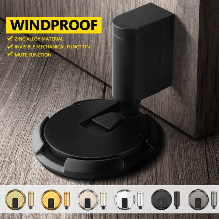 Huankai Stainless Steel Door Stopper Windproof Punch-free door stopper ...
