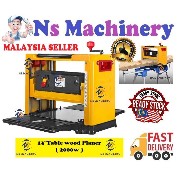 13"TABLE WOOD PLANER/POWER PLANER/Wood Planer Thicknesser Machine 2000W ...