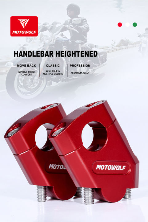 Original MOTOWOLF Motorcycle Handlebar Riser Heightening Bar Clamp Mount 22mm/28mm MDL3517 ...
