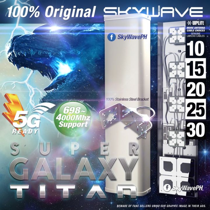 UPLift SkyWave Super Galaxy Titan MIMO Hybrid Antenna 698-4000Mhz True ...