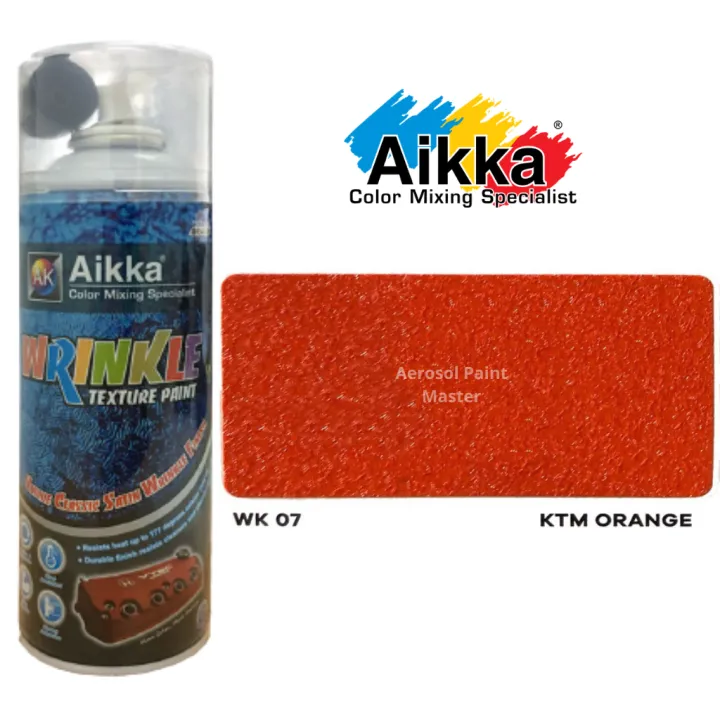 Wrinkle Texture Aerosol Spray Paint AIkka (WK07 KTM Orange) 370g for ...