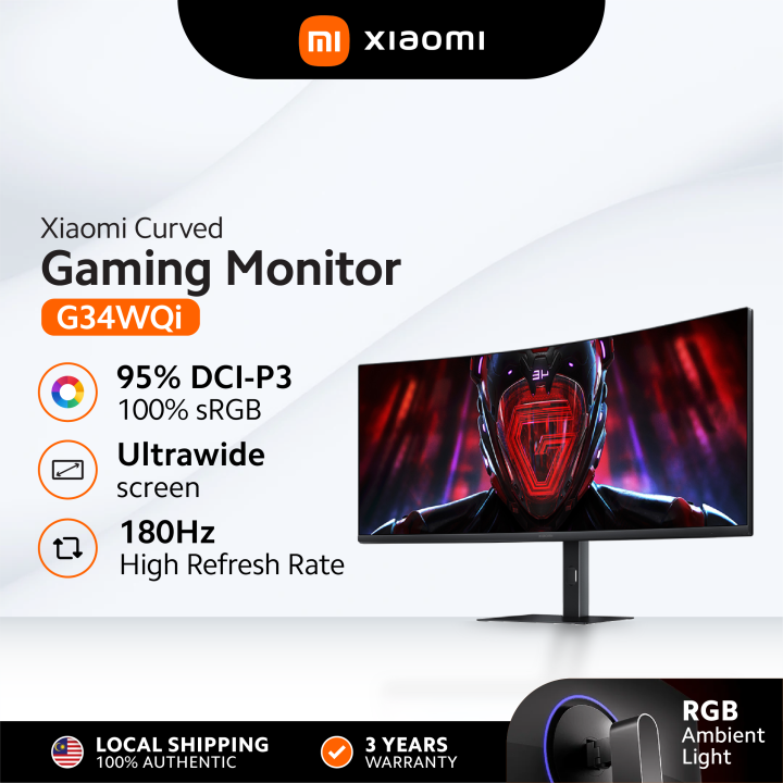 Xiaomi curved GAMING Monitor g34wqi | จอแสดงผล 'wqhd 34 '| อัตราการรี ...