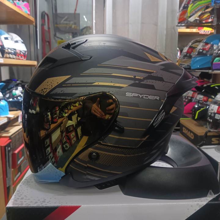SPYDER FUEL MOTORCYCLE HELMET HALF FACE | Lazada PH
