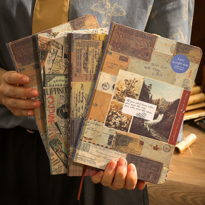 Retro notebook thick book big book learning college student hand ledger ...