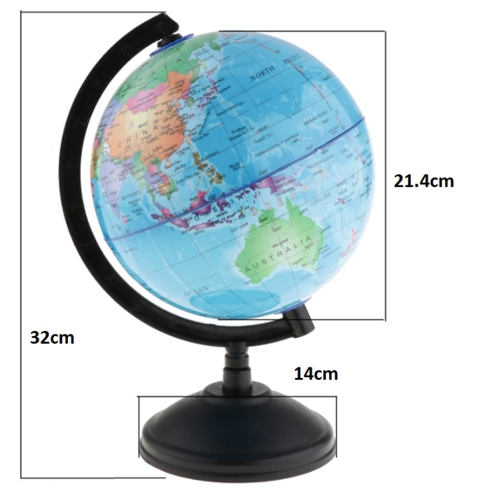 (3 Sizes) ArtLink WORLD GLOBE Rotating Swivel Map Regional Earth Atlas ...