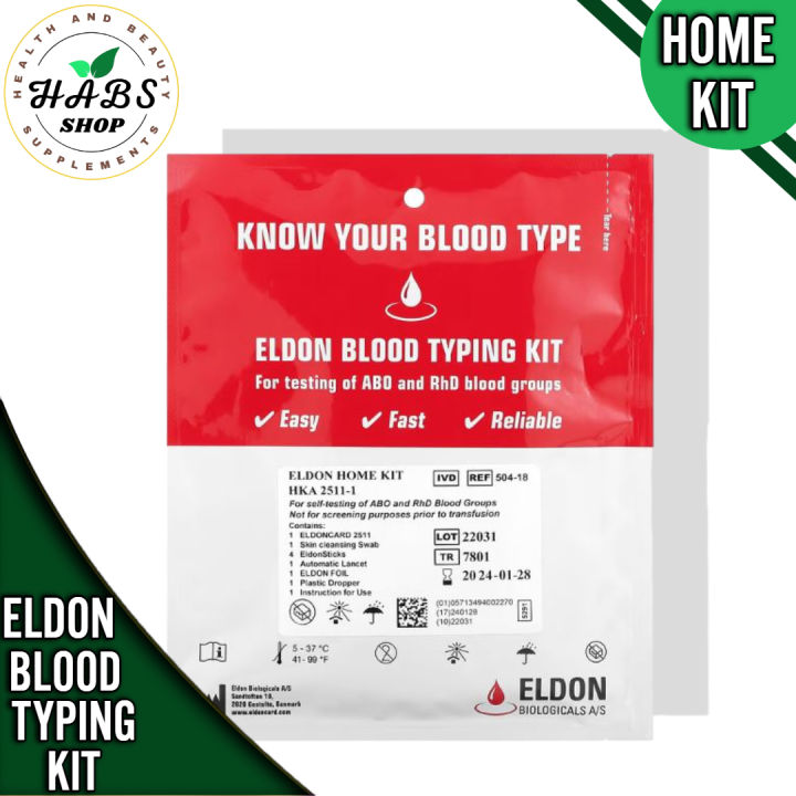 D'adamo Eldon Blood Typing Kit 1 Easy Self-Testing Kit | Lazada PH