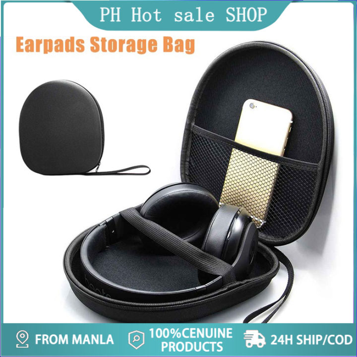 Headphone Carrying Case Storage Bag Anti-pressure PU Earphone Case ...
